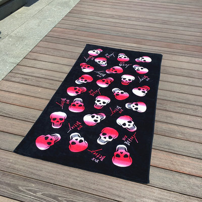 Adult Funny Personalized Beach Towels Colorful Skull Reactive Printed