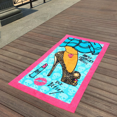 Lavender Girl Patterned Beach Towels Beauty Lipsticks For Beach Chair Covers