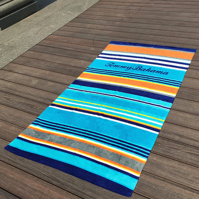 Print Promotional Beach Towels Rainbow Eco Friendly Orange and Blue Color
