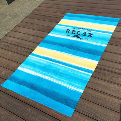 Large Stripe Promotional Beach Towels With Raw Finest Egyptian Cotton