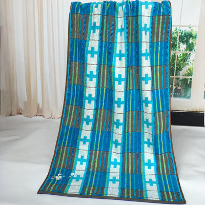 Blue Cross Thin Mens Beach Towel Rectangle Blanket For Christian 310 Gsm