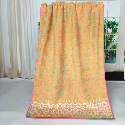 Floral Woven Jacquard Beach Towel / Luxury Bath Towels Large Size