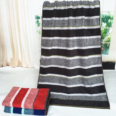 Thick Havana Striped Jacquard Beach Towels Red Color Medium Size