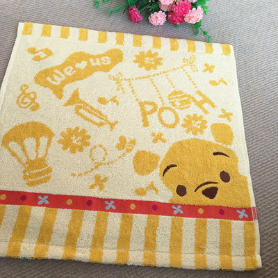 Classic Pooh Printed Baby Face Towel / Jacquard Hand Towels Soft Cotton
