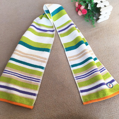 Fast Drying Comfortable Sports Cooling Towel Classic Green Stripe 35 * 70 Cm