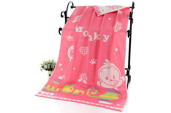 Mint Green Monkey Jacquard Beach Towel With Thermal Transfer Print