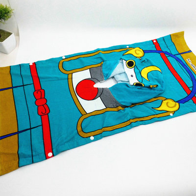 Blue Children Hooded Beach Towels / Baby Bath Towels For Swimming