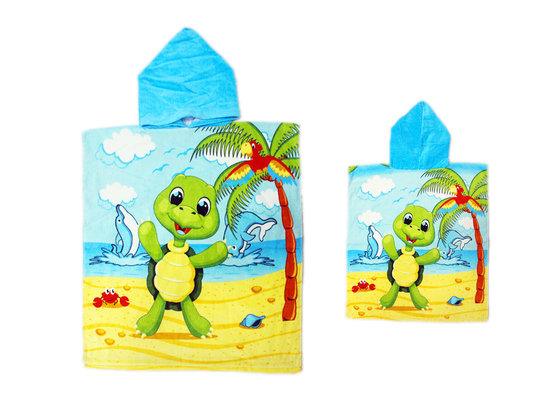Sea Turtlet Pattern Childrens Beach Towels With Poncho Spring Styles