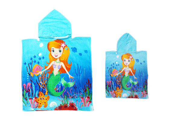 Promotional Sea - Maid Pattern Hooded Beach Towels For Kids Christmas Gift
