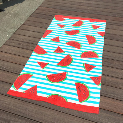 Watermelon Fruit Stripe Printed Beach Towels With Different Cool Feel
