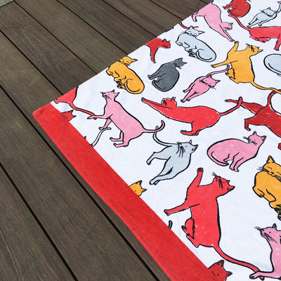 Giraffe Cat Cute Beach Towels