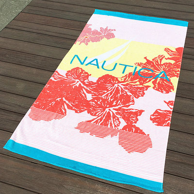 Hula Flower Printed Beach Towels , Rose Red Color Bath Towel Sheets