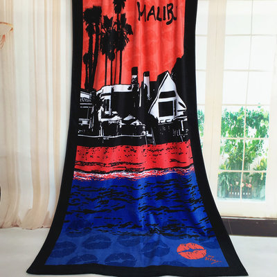 Coloful Oversized Beach Towels Reactive Print With New York City Pattern