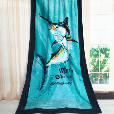 Whalers Black Rimmed Designer Beach Towels / Printed Bath Towels 640g