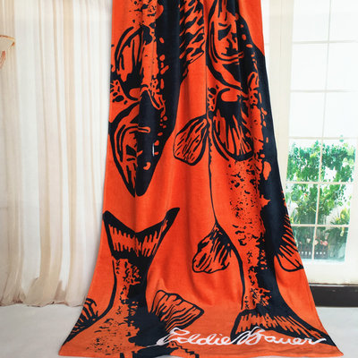 Orange Tropical Oversized Pool Towels , Textured Frette Beach Bath Towels