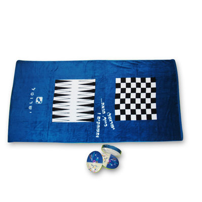 Zero Cost Advertise Compressed Beach Towels 100% Combed Cotton Reactive Printed