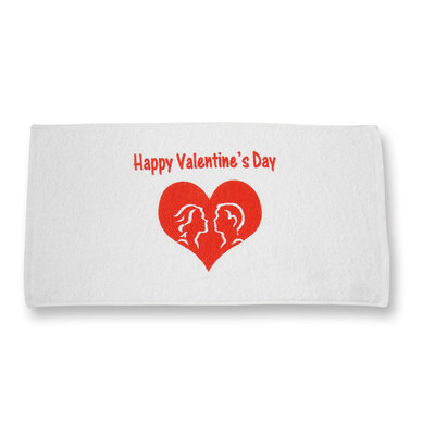 Valentines Gift Heart Beach Towel / Compressed Face Towels Lightweight