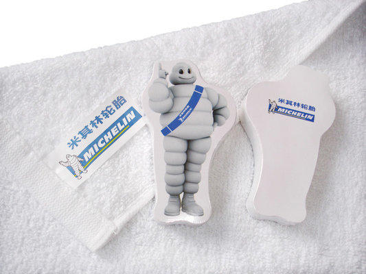 Woven Terry 21S Compressed Hand Towels / Custom Beach Towels Folded Edge