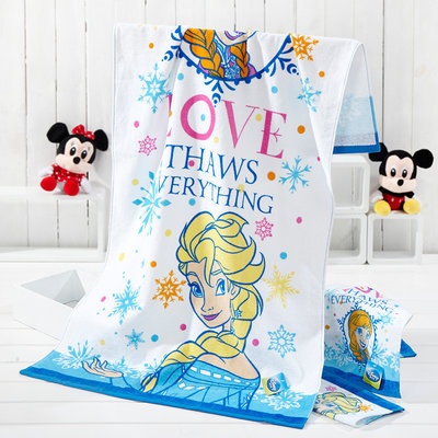 Disney Princess Cotton Printed Beach Towels Reactive Dyes Bright Easily Absorbed