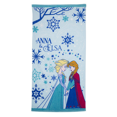Cute Children's Cotton Beach Towels With Frozen Elsa Sisters Pattern