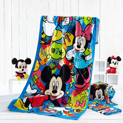 Disney Approved Supplier Customize Minnie Design Reactive Printed Beach Towels