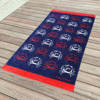 Crab Fitted Colorful Printed Beach Towels , Microfiber Male Beach Towels