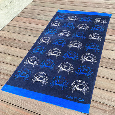 Crab Fitted Colorful Printed Beach Towels , Microfiber Male Beach Towels