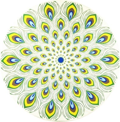 Colorful Peacock Round Beach Towel Embroidered Logo With Pure Cotton Fibre