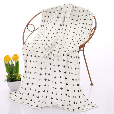 Compact Quick Dry Microfiber Beach Towels White And Black Crossed Printed