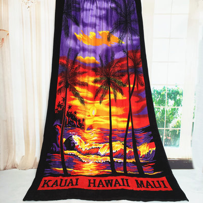 Beautiful Sunrise Oversized Beach Towels Palm Tree Reactive Printing