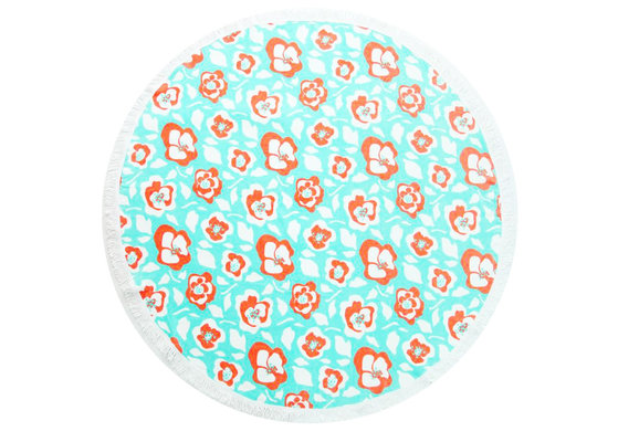 Reactive Printed Microfiber Round Beach Towel , Personalized Bath Towels
