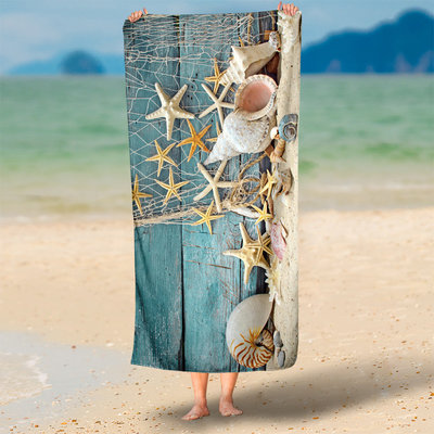 HD Microfiber Beach Towels , Customized Label Printed Bath Towels 70x140cm