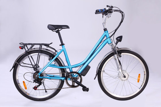 Aluminium Frame 26" Wheel Small Lady’s Ebike , Li-ion Battery City Style Electric Bicycle