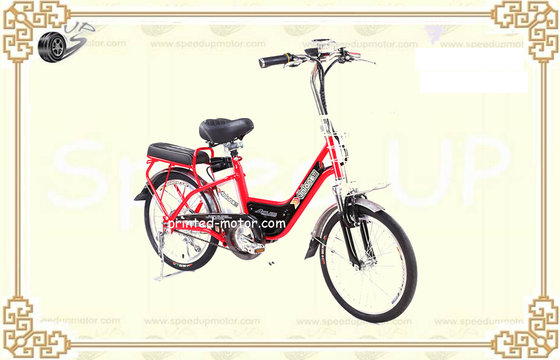 Red Eco Friendly Girls Kids Lithium Battery Powered Bike with Gear HUB Motor 20 Inch