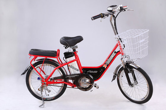 Red Eco Friendly Girls Kids Lithium Battery Powered Bike with Gear HUB Motor 20 Inch