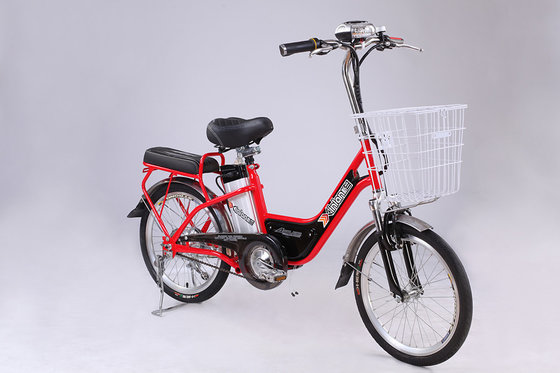 Red Eco Friendly Girls Kids Lithium Battery Powered Bike with Gear HUB Motor 20 Inch