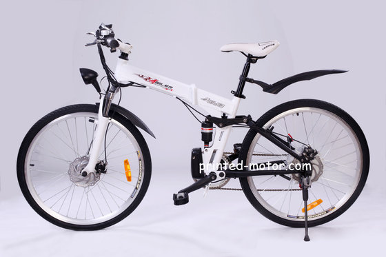 Fashion White 26” Folding Mountain Electric Bicycle with Aluminum Alloy Frame