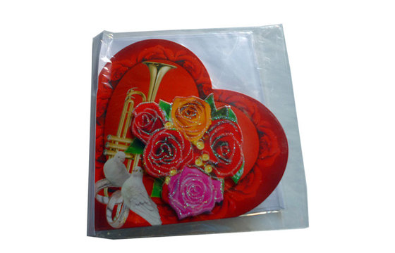 Heart Shape 30s Music Paper Greeting Card Happy Valentine Day Customized