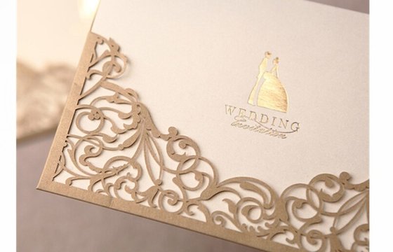 Golden Blank Greeting Cards ROHS , Musical Greeting Cards Hot Stamping