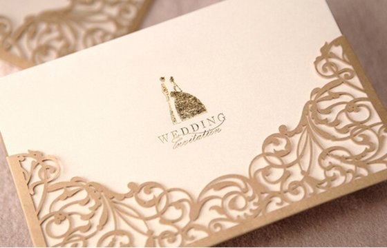 Golden Blank Greeting Cards ROHS , Musical Greeting Cards Hot Stamping