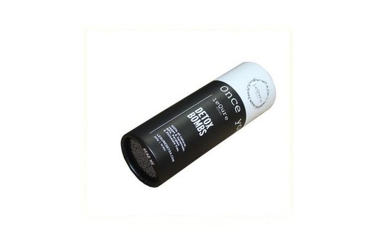Black / White Cylinder Cardboard Packaging Box With Matt Lamination