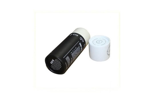 Black / White Cylinder Cardboard Packaging Box With Matt Lamination