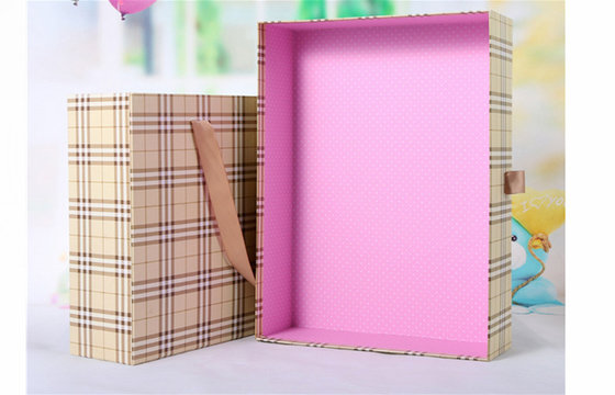 Pink Paper Box Paper Packaging Box Flexo Printing With Twisted Handle