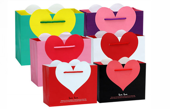Customized White Small Gift Bags Wedding Gift Bags Foldable With Rope Handles