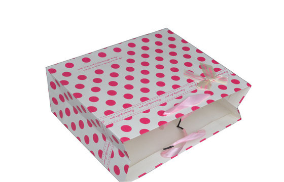 250g Matte Paper Recycled Paper Bags Round PP Handles For Christmas