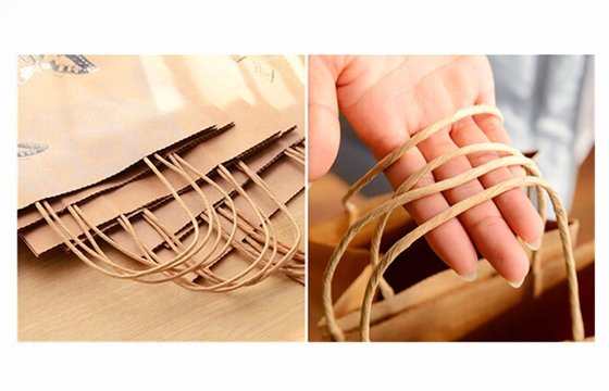 Recycled Kraft Paper Bags Kraft Paper Shopping Bags SO9001 / ROHS / CE
