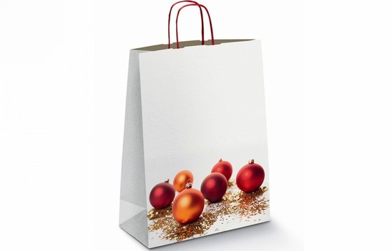 Custom Printing  Brown / White Kraft Paper Bags Shopping Bag CMYK