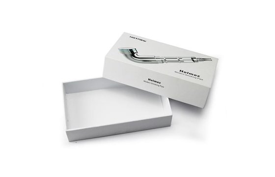 White Paperboard Base And Lid Gift Boxes Customized Text  Printing