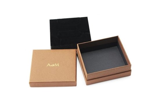 Brown Ring Packaging Gift Boxes With Gold Foil Stamping Sponge Insert