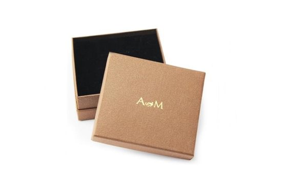Brown Ring Packaging Gift Boxes With Gold Foil Stamping Sponge Insert